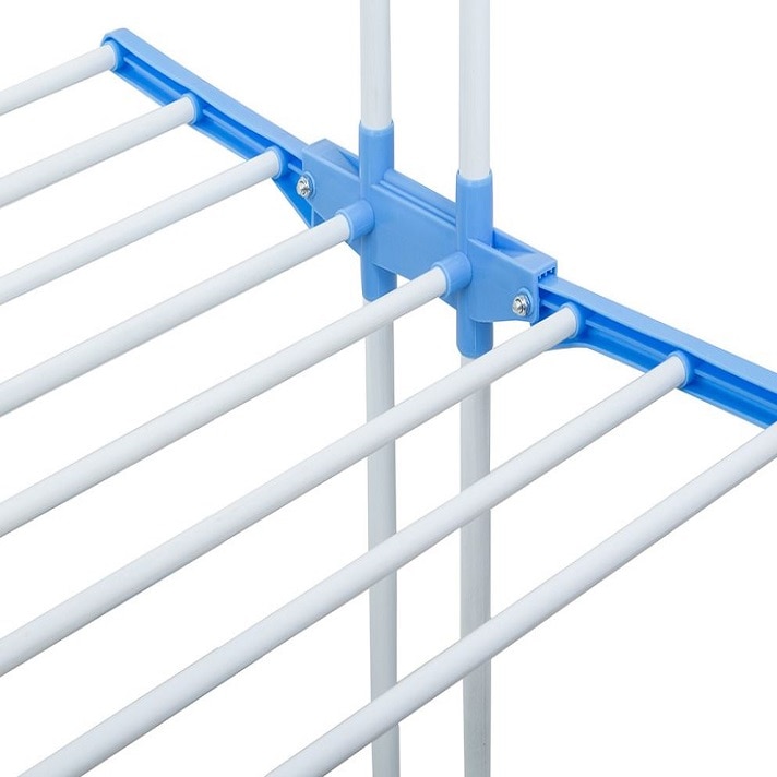 Uscator de rufe cu 3 etaje rabatabile, Alb / Albastru, 127 x 64 x 170 ...