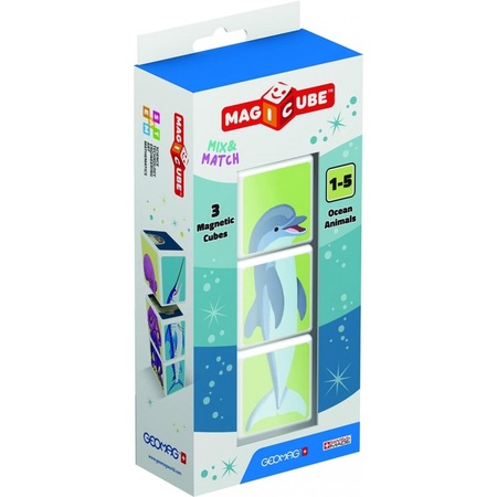 Магнитен конструктор, Geomag, Magicube, Животни в океана 113, 3 части ...