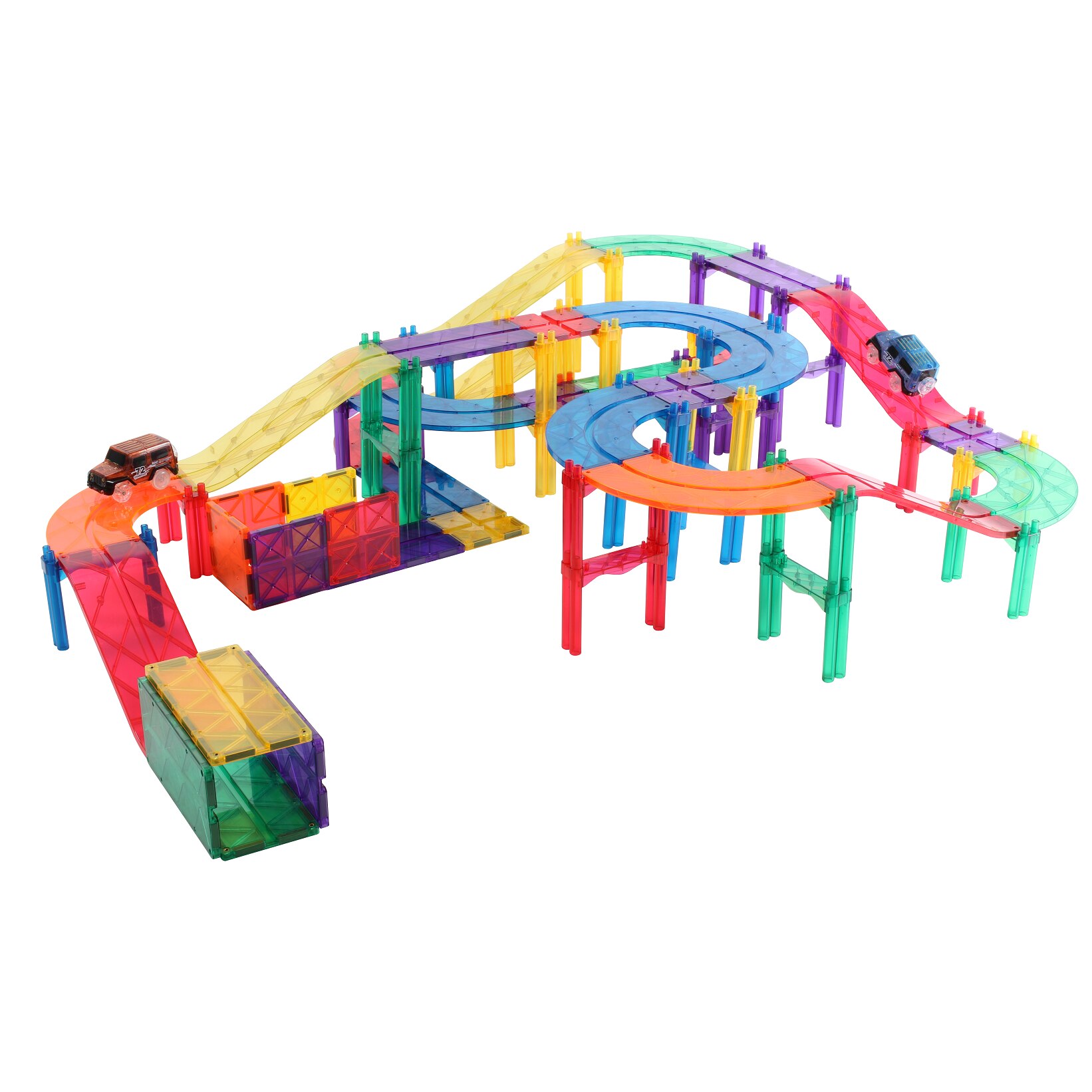 Set de Constructie Magnetic, Pista din Placi Magnetice, 108 Piese ...