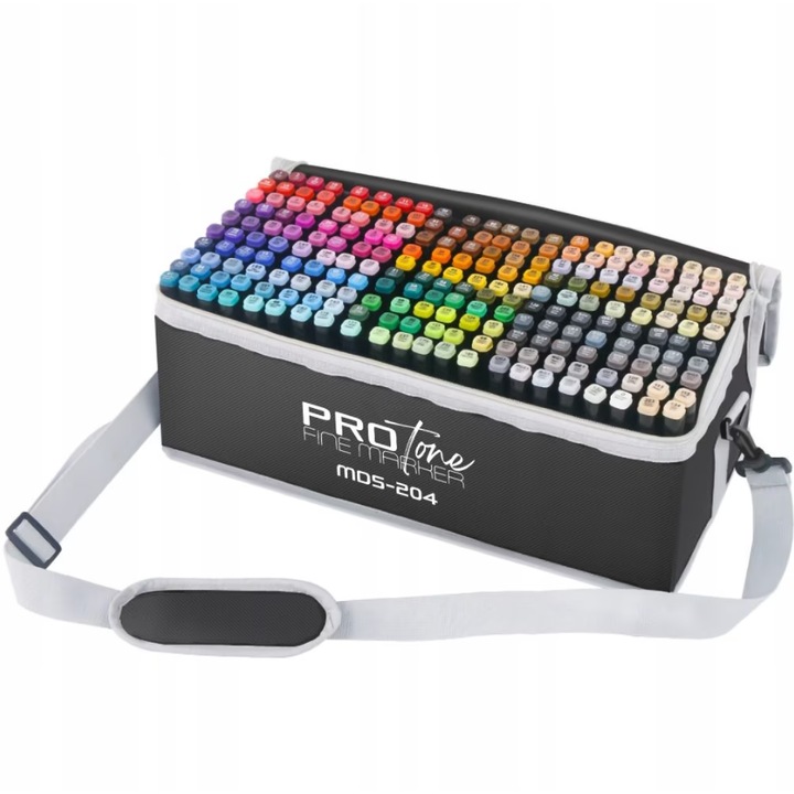 Set 204 Carioci Profesionale pentru pasionatii de desen, cu cap dublu ...