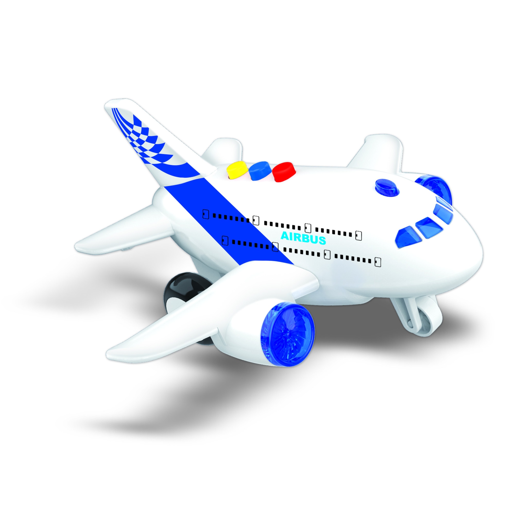 Avion cu frictiune, sunete si lumini RS Toys 17 cm, pentru copii, cu ...