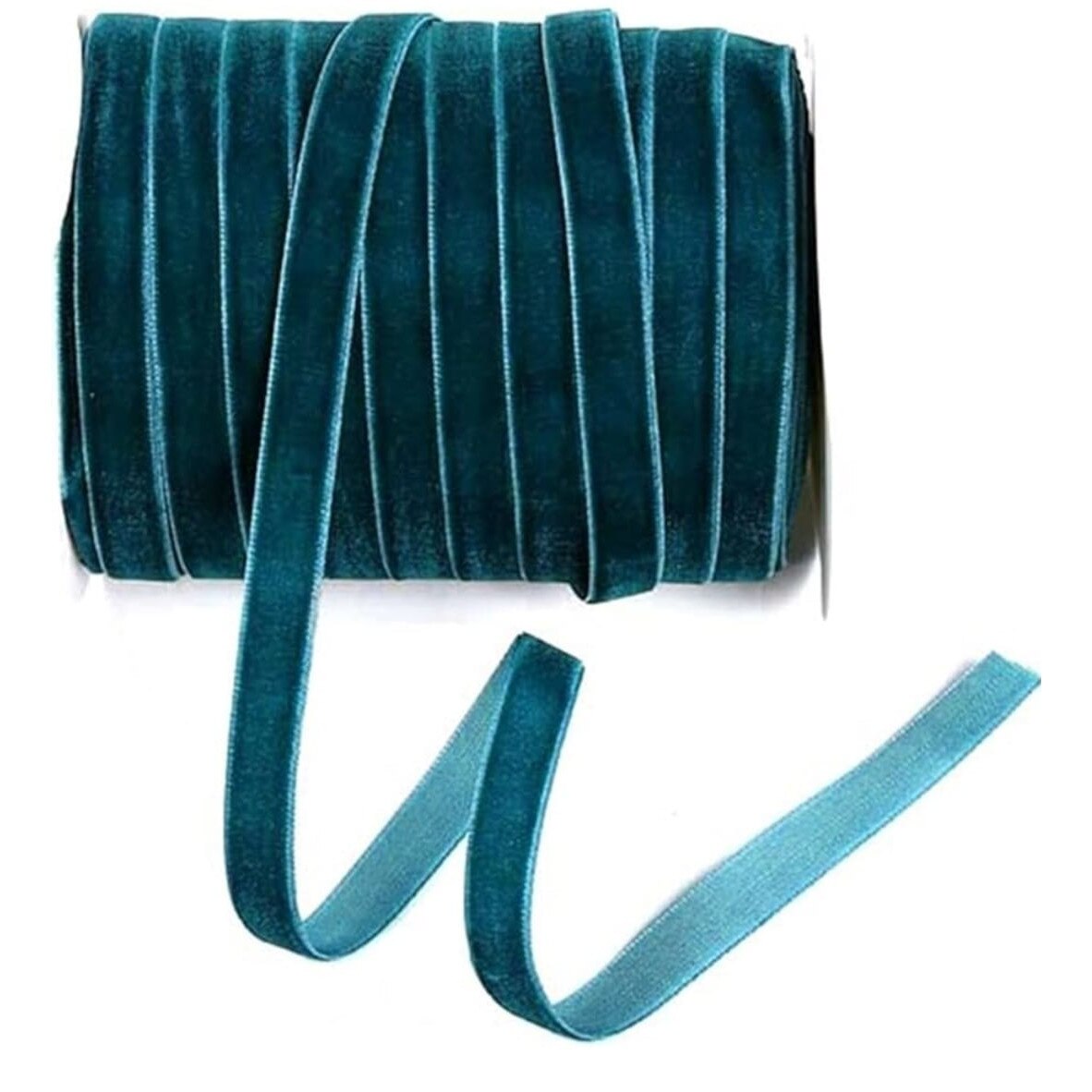 Panglica de catifea 10MM 40 M, Turcoaz inchis - eMAG.ro