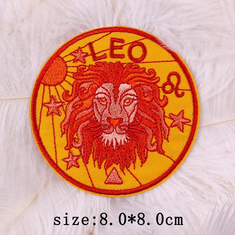 Petic textil brodat zodie Leu, Zodiac Leo 8 cm - eMAG.ro