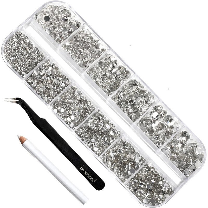 Set 2400 decoratiuni pentru unghii strasuri, 6 dimensiuni, global ...
