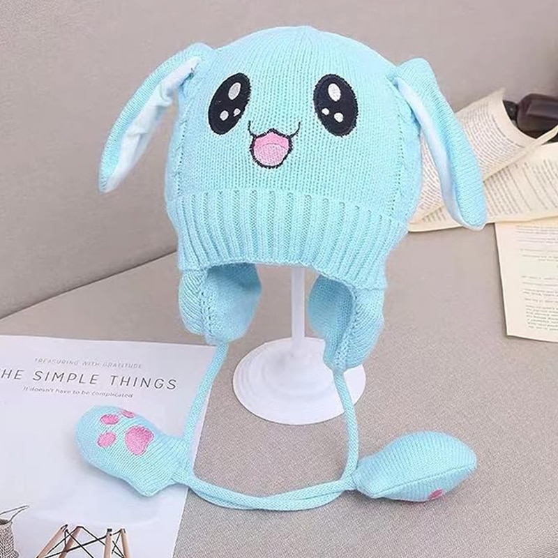 Caciula pentru copii, model cu urechiuse lungi si jucause, tematica let ...