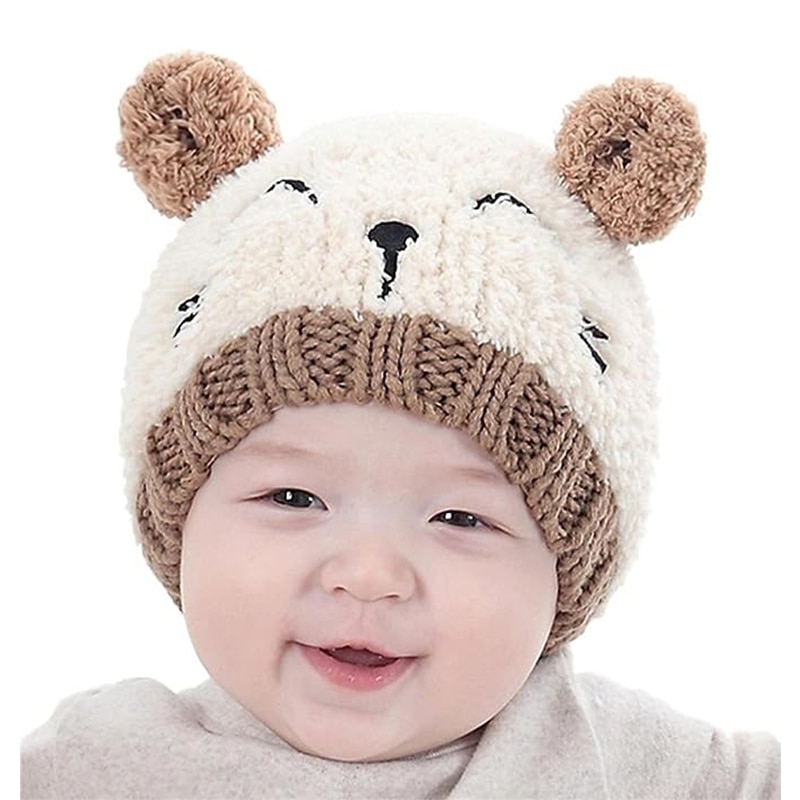 Caciula pentru copii, set doua piese, model ursulet cu urechiuse si ...