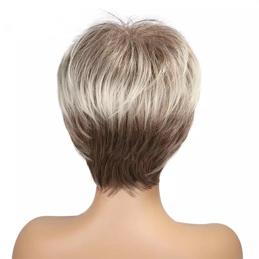 Peruca scurta Blond Cenusiu suvitat, Animis Beauty ®, fibra sintetica ...