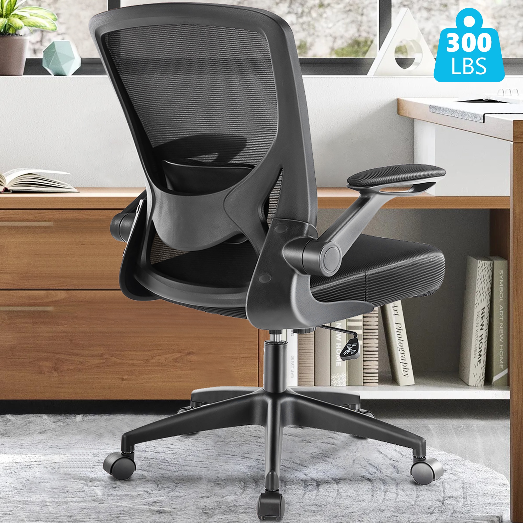 Scaun de birou ergonomic, KERDOM, Scaun cu suport lombar, Scaun cu ...