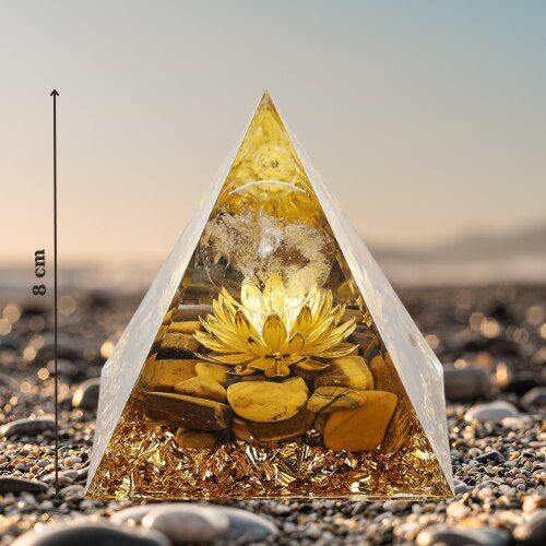 Piramida Lotus - 7 elemente din orgonit, orgonica, cristal de cuart si ...