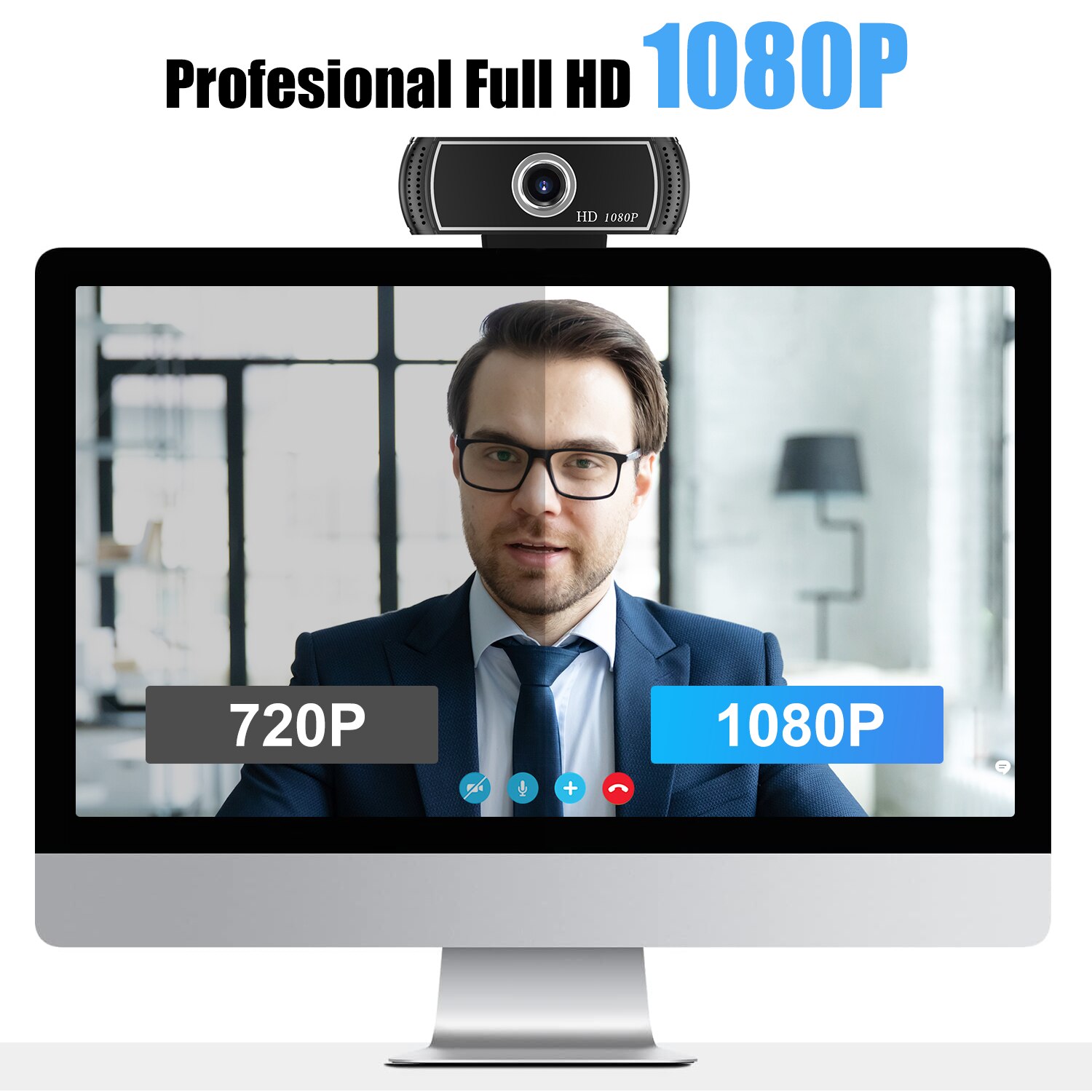 Camera Web, Xinxu, Full HD, 1080P, Microfon Incorporat, Reducere Zgomot ...