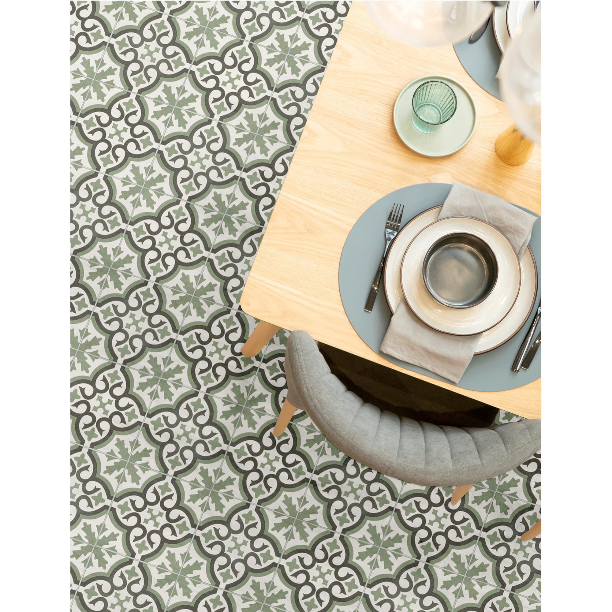 Pardoseala PVC 2m Party Bradley Marocan Tiles Verde - eMAG.ro