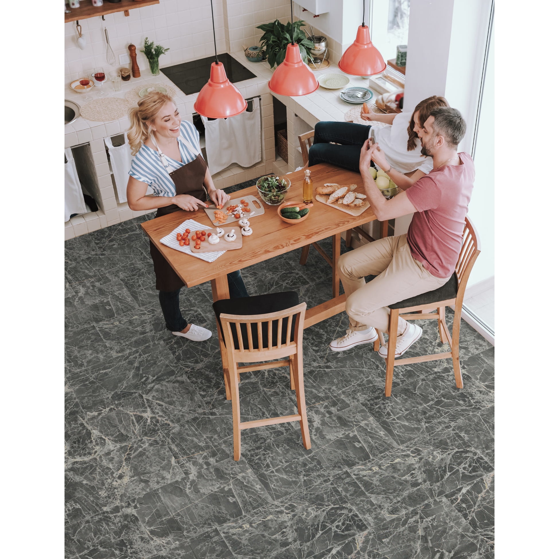 Pardoseala PVC 2m Ultimate Stone Portoro 598 Marmura Antracit - eMAG.ro