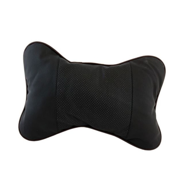 Set 2 perne tetiera auto Welora, Piele ecologica, 24, 5x16x7 cm, negru ...