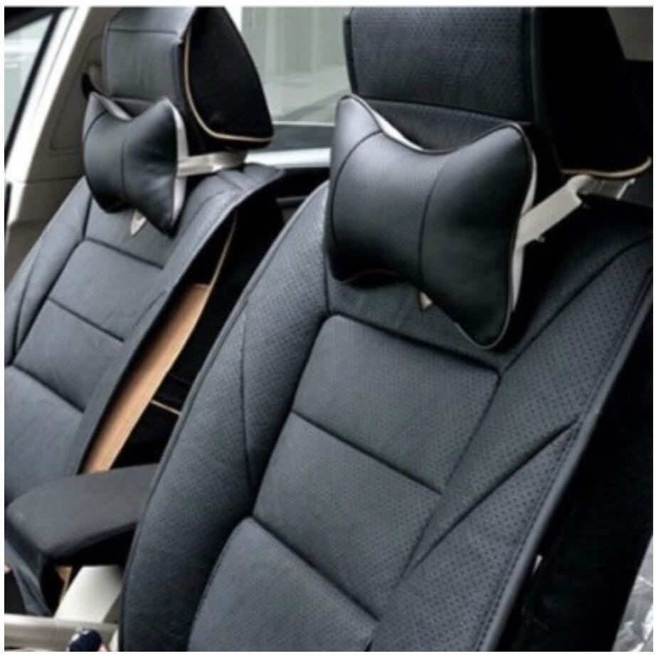 Set 2 perne tetiera auto Welora, Piele ecologica, 24, 5x16x7 cm, negru ...