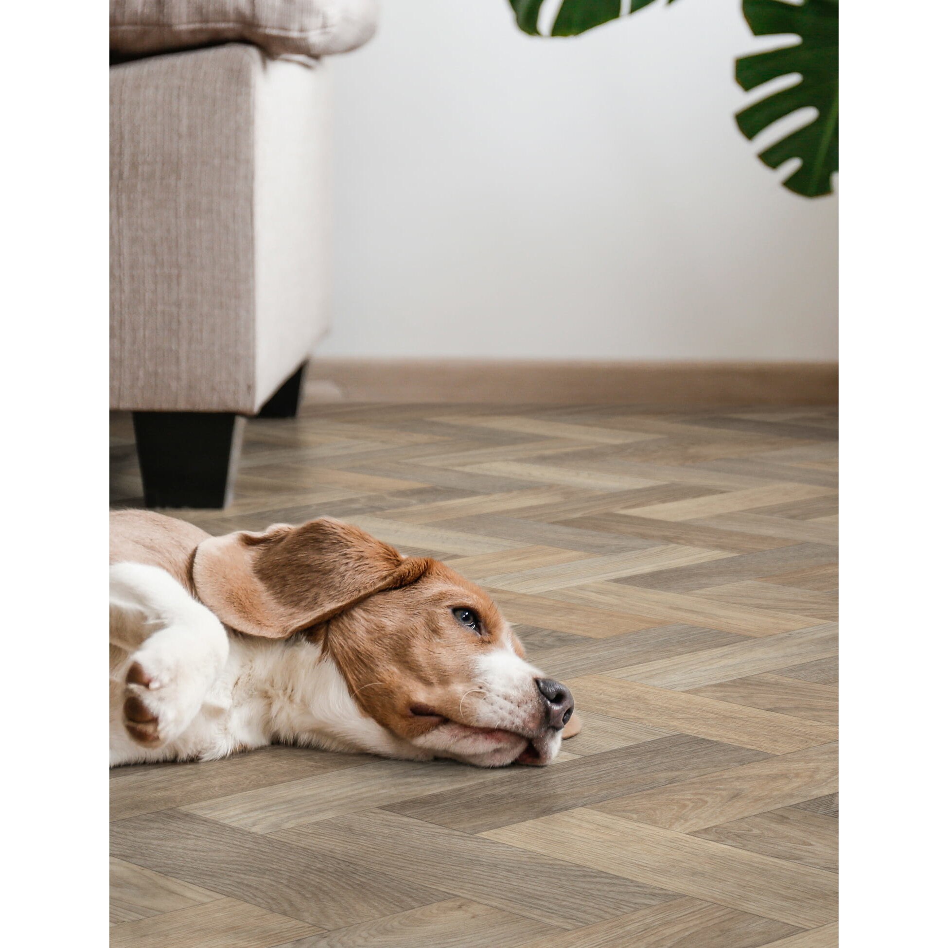 Pardoseala elastica din PVC, Herringbone Beige - eMAG.ro