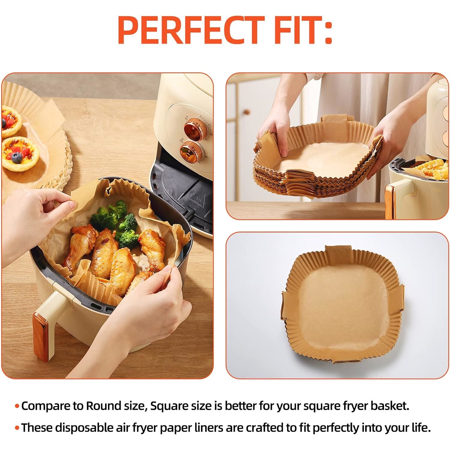 Set 100 buc hartie de copt pentru fripteuza aer cald, Jormftte, Hartie ...