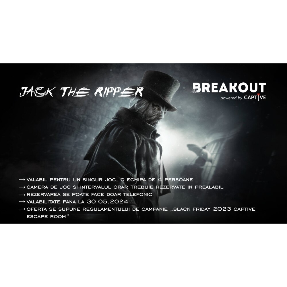 Breakout Escape Rooms, Voucher acces pentru acces 4 persoane "Jack The ...