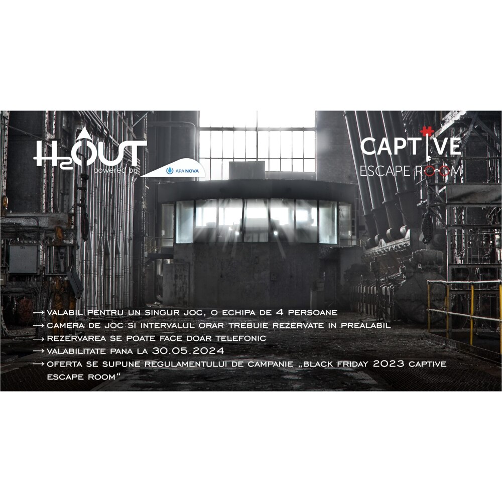 Captive Escape Room, Voucher acces pentru 4 persoane in camera "H2Out ...