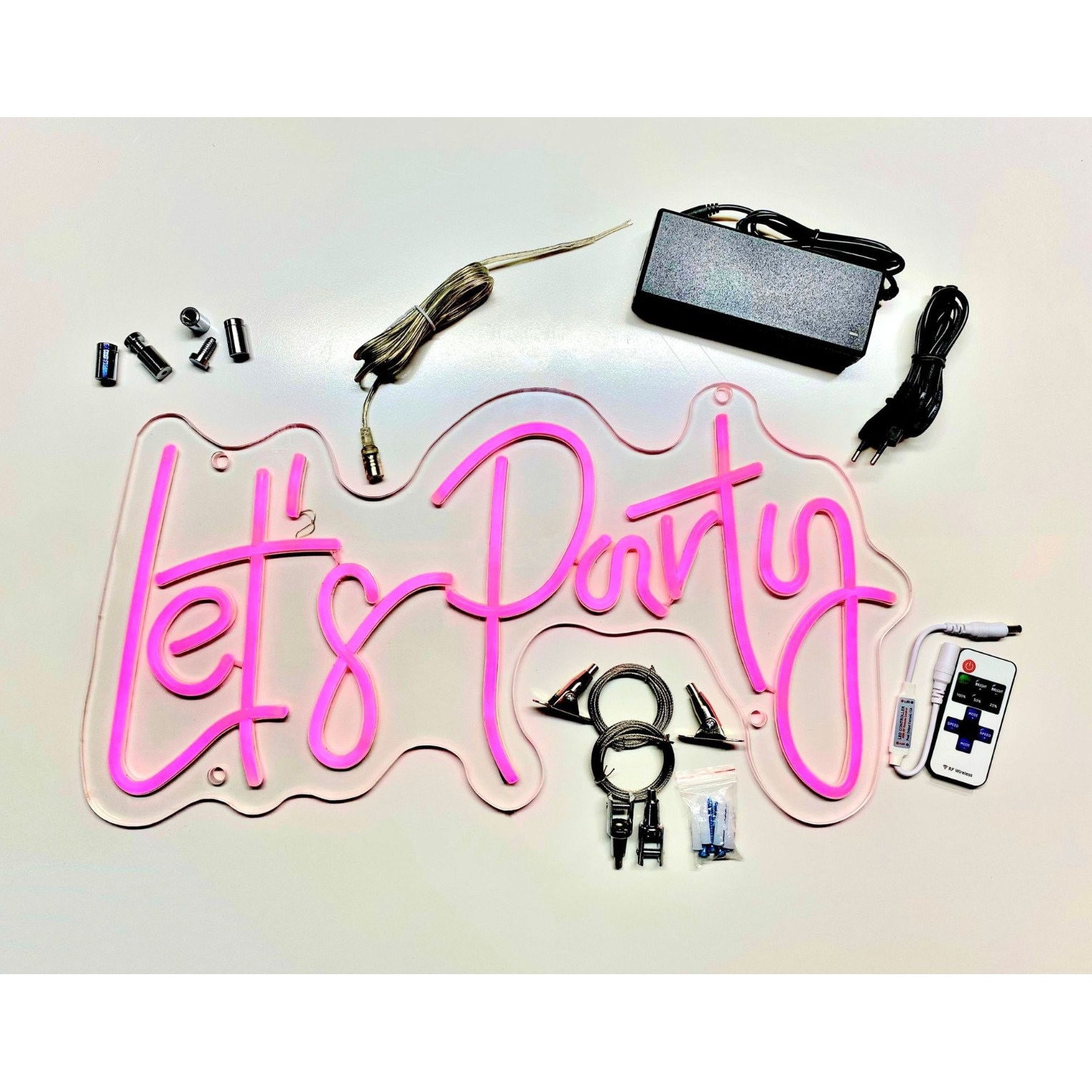 Semn Luminos LED Neon La Multi Ani, Magenta, 50x25x0.8cm - eMAG.ro