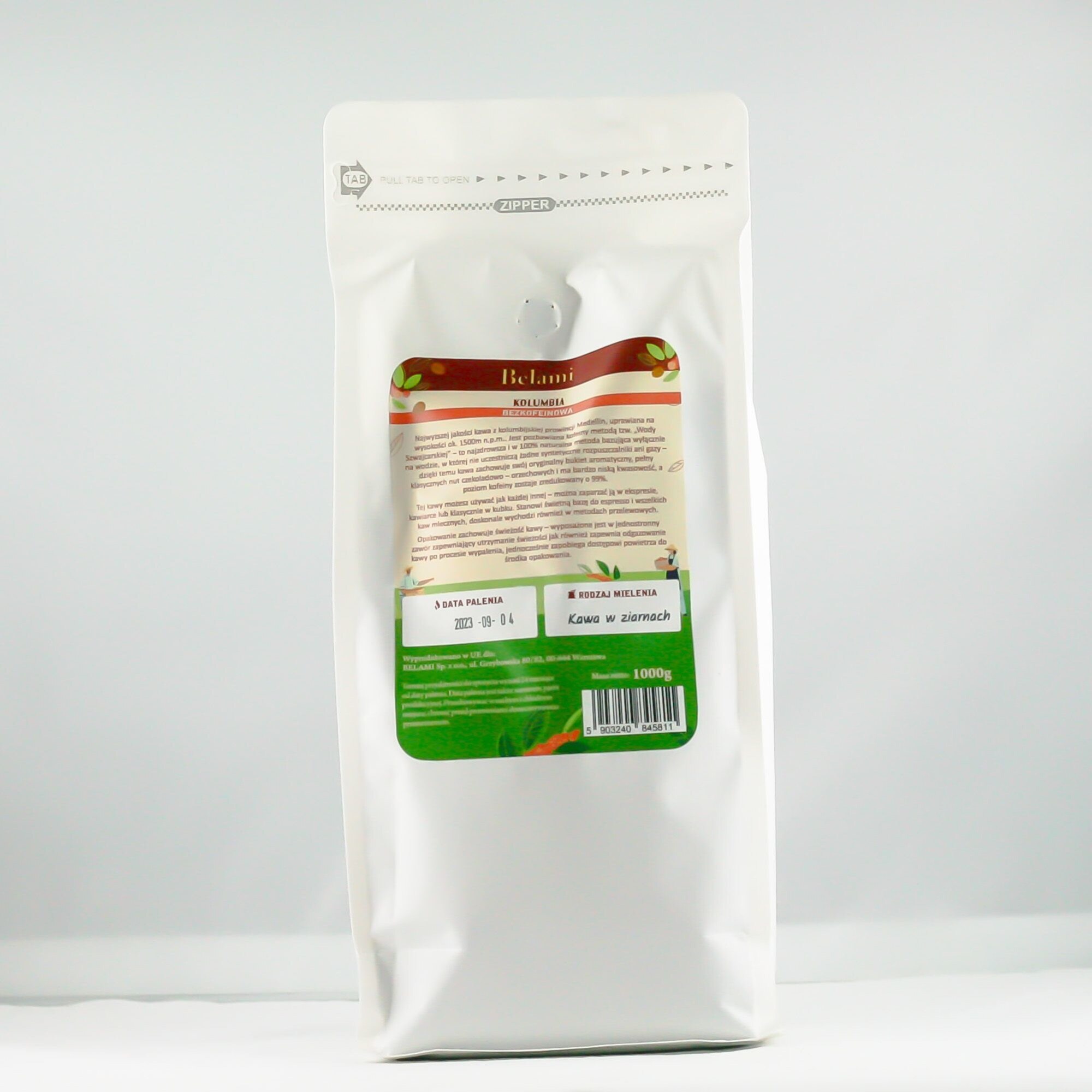 Cafea boabe din Columbia, proaspat prajita, fara cofeina, 1000 g - eMAG.ro