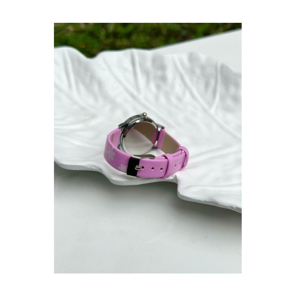 Ceas de copii Frozen cu cadran alb si curea roz din piele ecologica cu ...