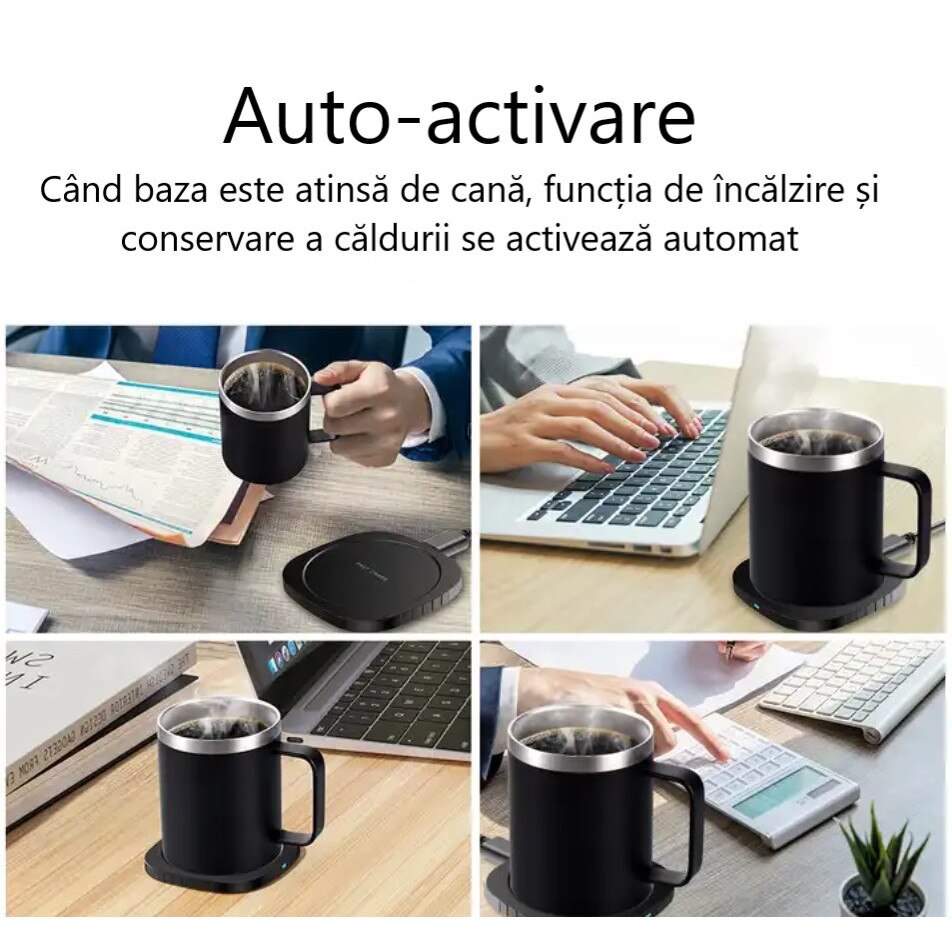 Set cana PetraBliss, cu plita-incarcator wireless telefon, ceasca cu ...