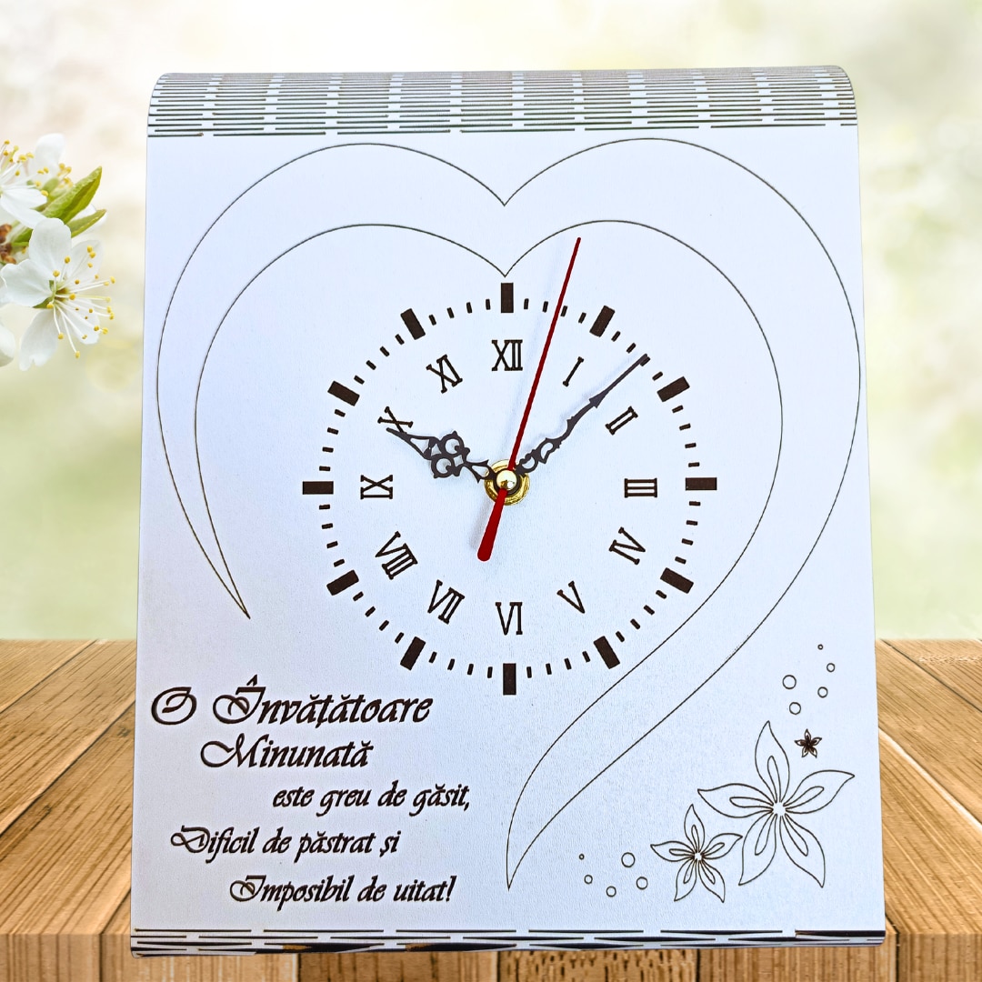 Ceas de birou, "blank" pentru decorare cu licheni stablizati ...