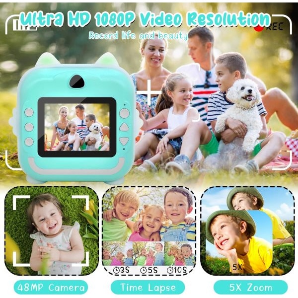 Camera digitala pentru copii cu imprimare instantanee, CUTEPRINT - eMAG.ro
