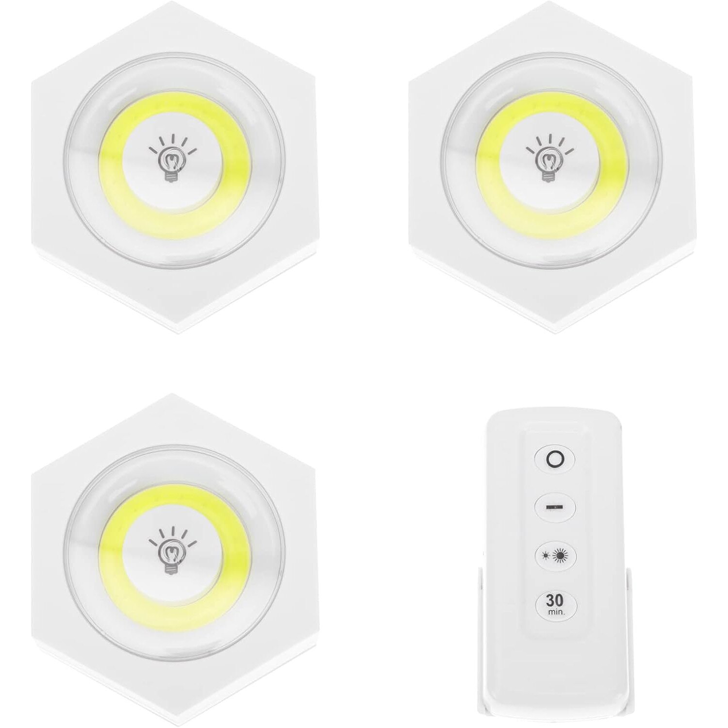 Set 3 Lampi Hexagonale LED Cob cu telecomanda si Butoane individuale ...