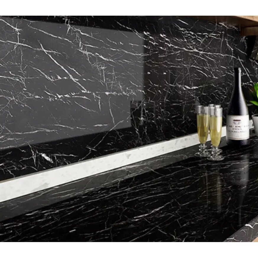Set 3x Folie autocolanta BZRSH, tip marmura, neagra, 60x 200 cm ...