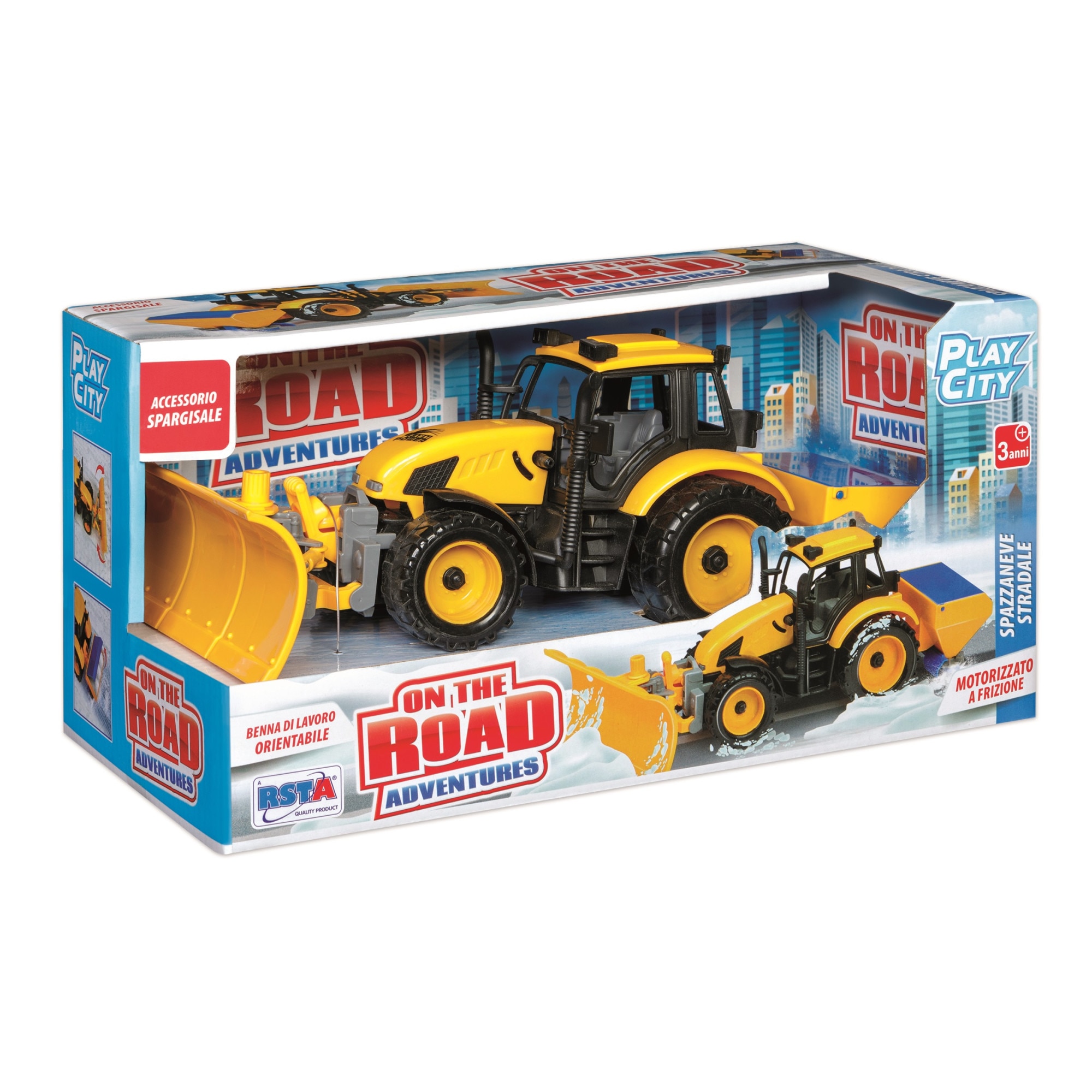 Tractor cu plug de zapada RS Toys, cu frictiune, pentru copii - eMAG.ro