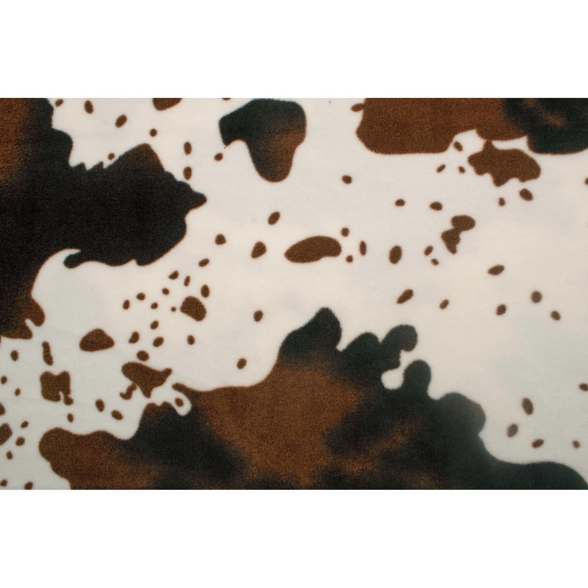 Tricotaj Fleece, tip imprimat, model vaca, maro, dimensiune 50 cm x 160 ...