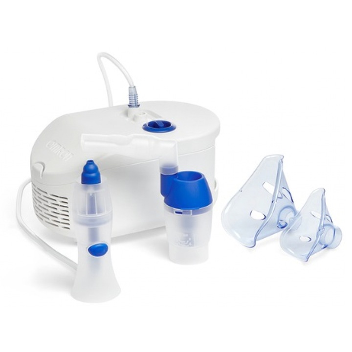 Compresor inhalator, Omron, 2 in 1 cu dus nazal, 23 x 18 cm, Alb ...