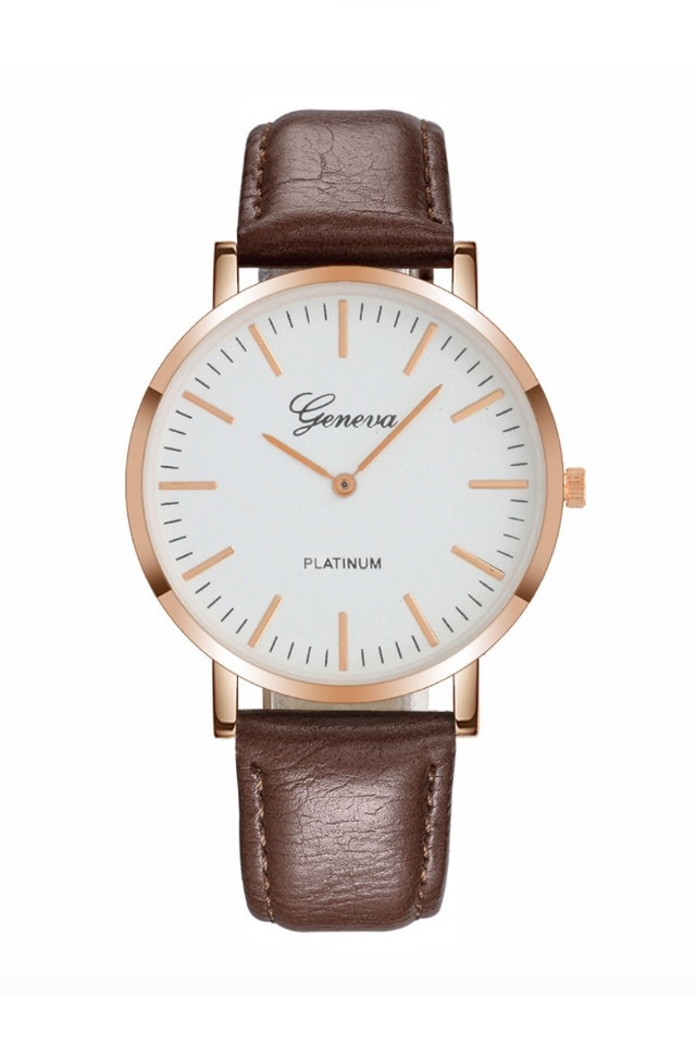 Ceas pentru barbati Geneva din otel inoxidabil cu cadran alb si curea ...