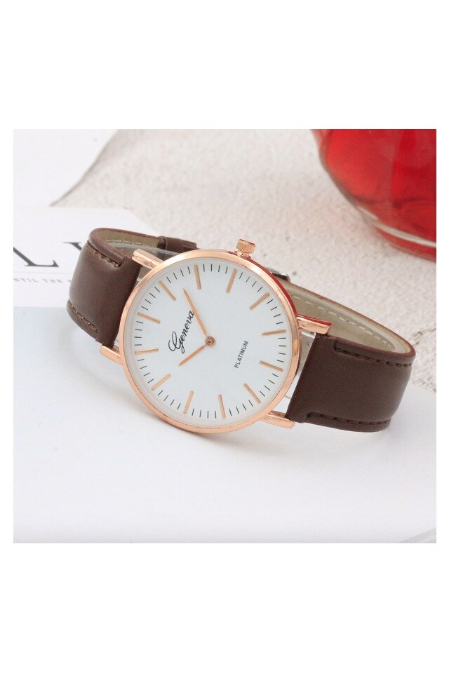 Ceas pentru barbati Geneva din otel inoxidabil cu cadran alb si curea ...