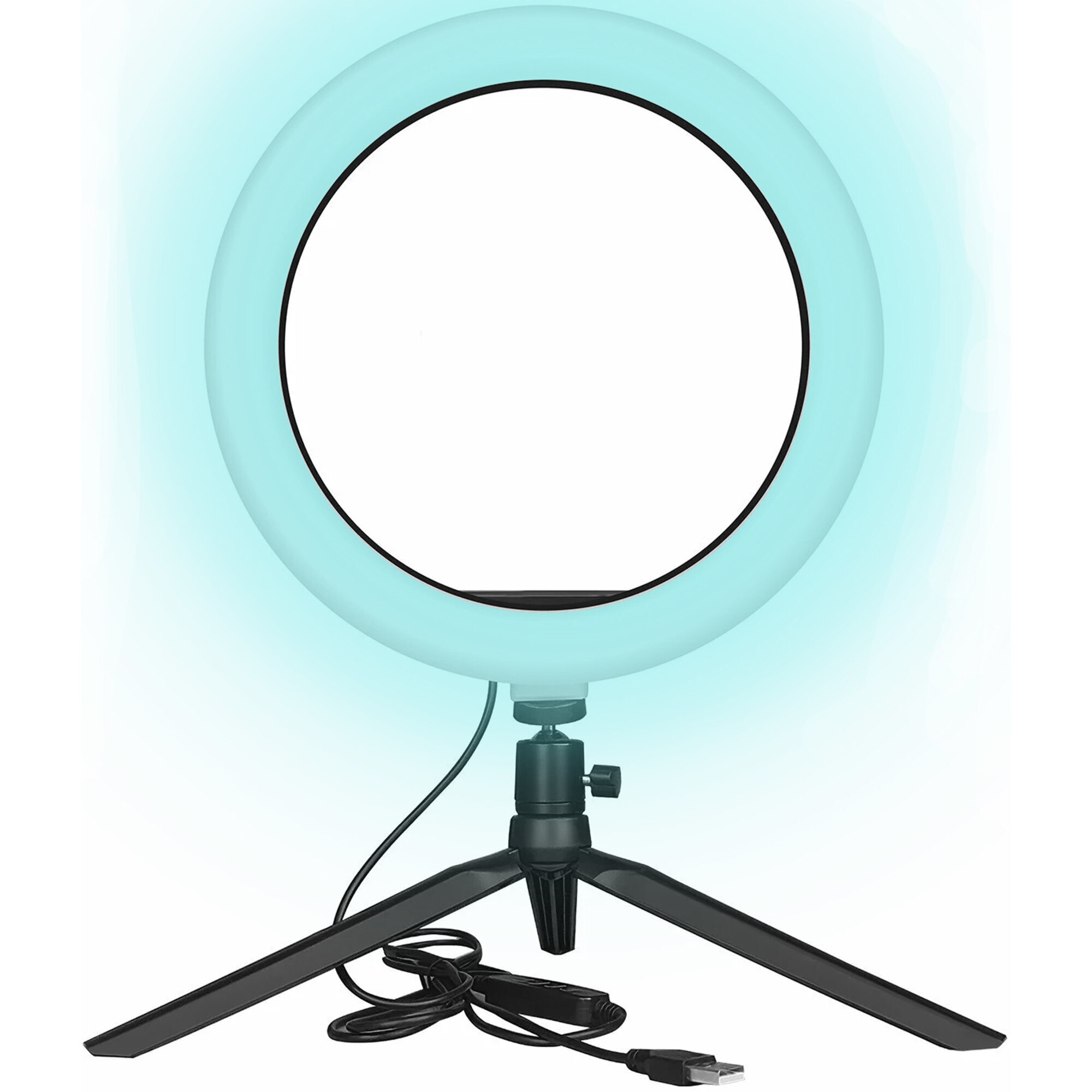 Lampa circulara Ring Light, diametru 16cm/6inch LED, conectare USB, 3 moduri de lumina, mini ...