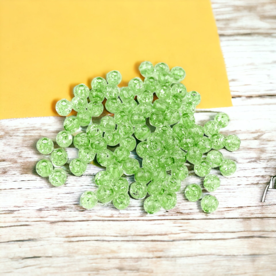 Set 250 margele plastic Cracked, diametru 6 mm, 30 g, Verde - eMAG.ro