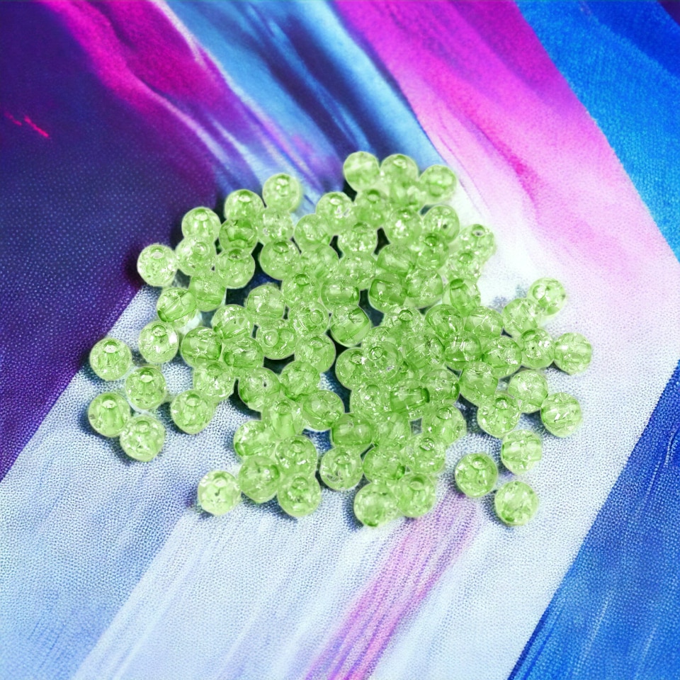 Set 250 margele plastic Cracked, diametru 6 mm, 30 g, Verde - eMAG.ro