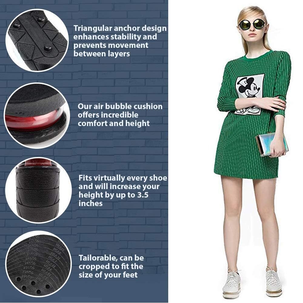 Set 2 Tip Talpici Ortopedici Inaltatori, SOOYE®, cu Absorbtie de soc ...