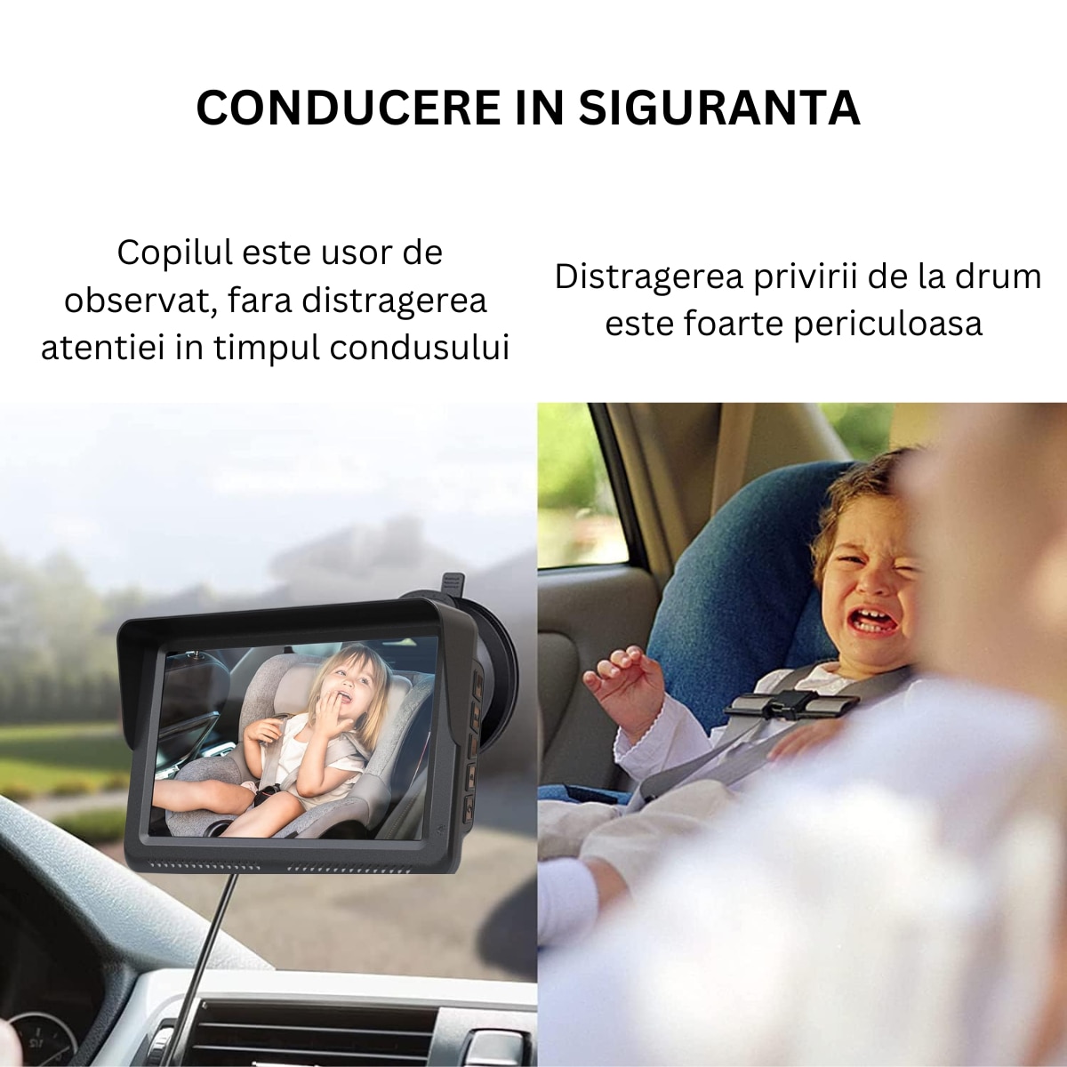 Camera video auto HD pentru monitorizare a bebelusilor si copiilor ...