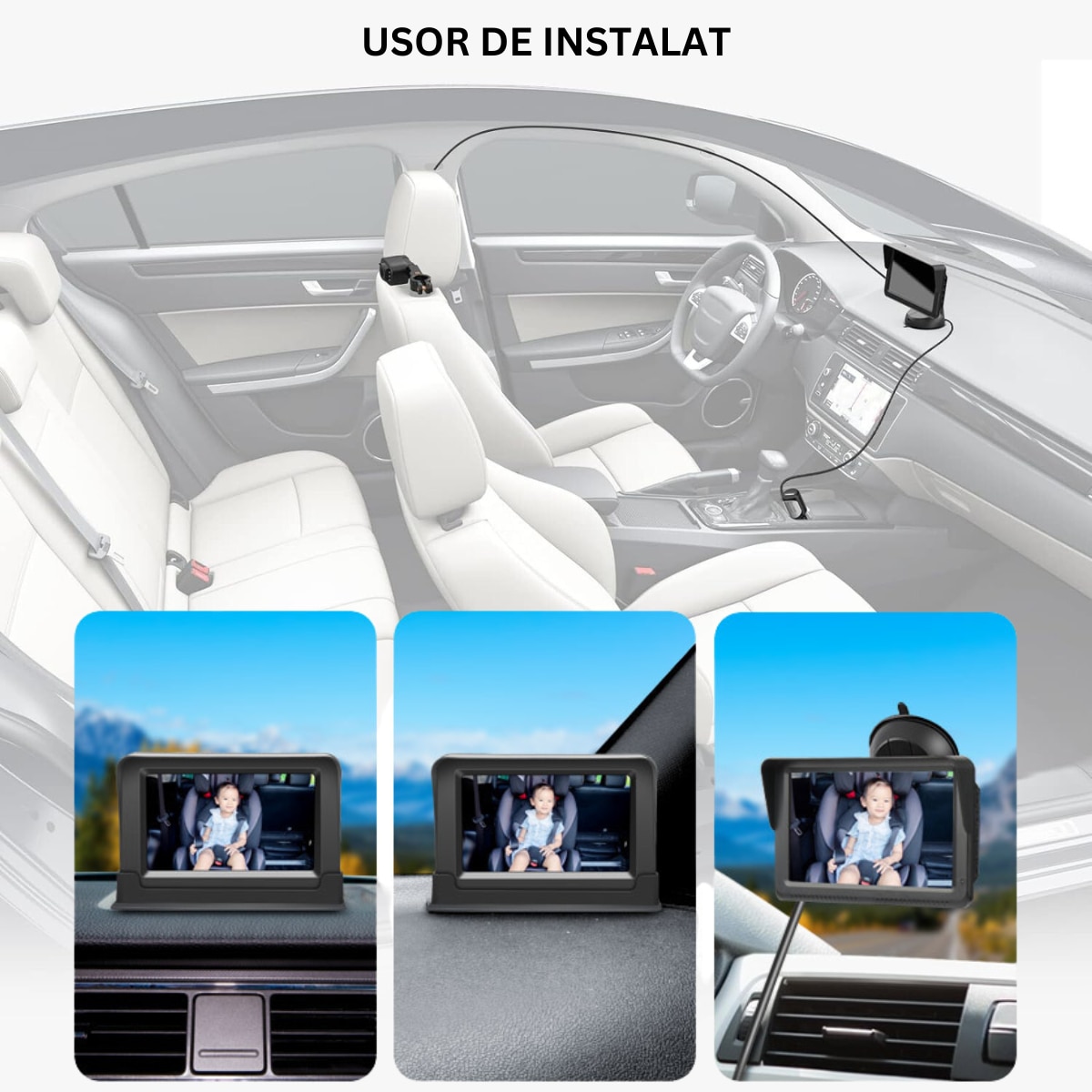Camera video auto HD pentru monitorizare a bebelusilor si copiilor ...