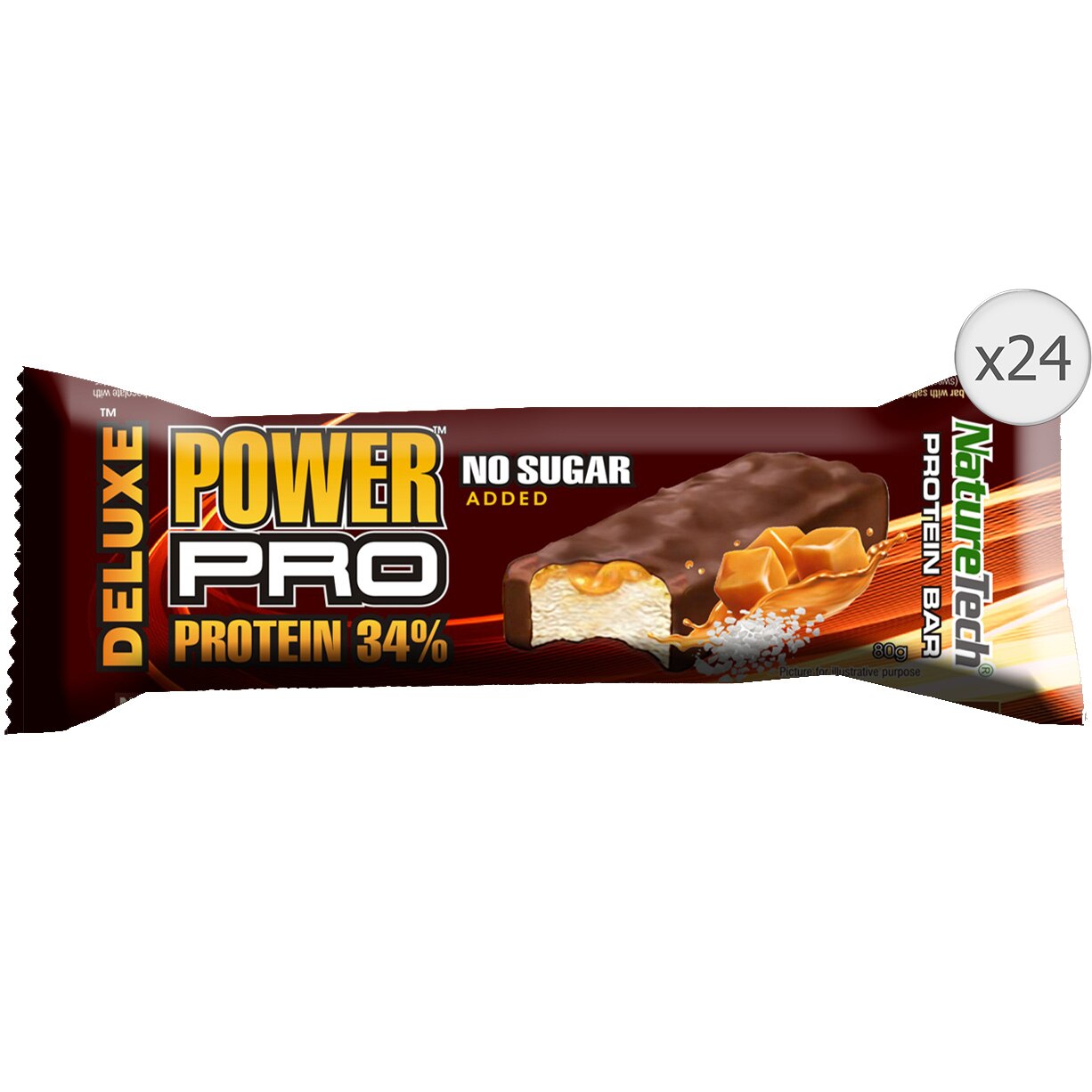 Baton Energizat Power Pro Deluxe 34% Proteina Nature Tech, Fara Zahar ...