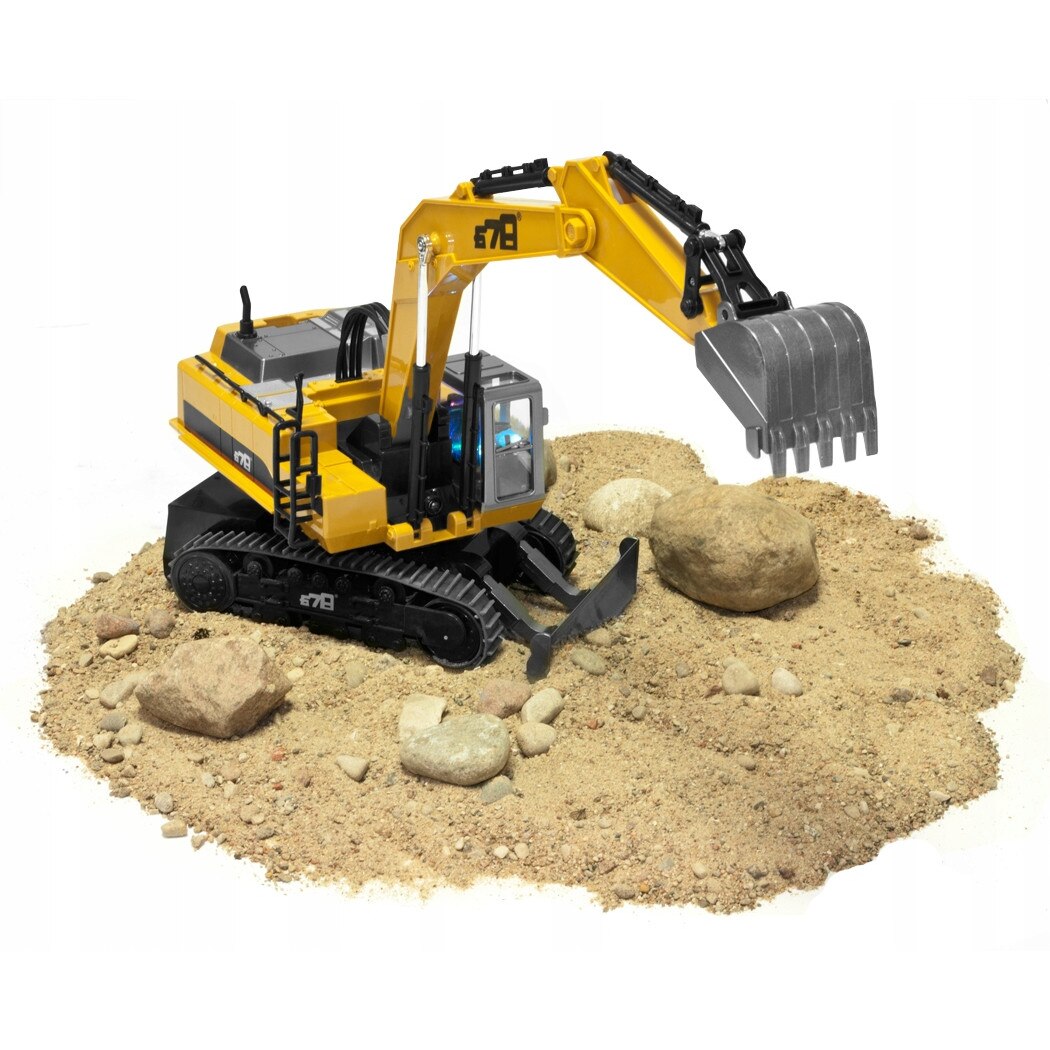 Excavator cu telecomanda, scara 1/14, cu telecomanda, incarcare USB, 14 ...