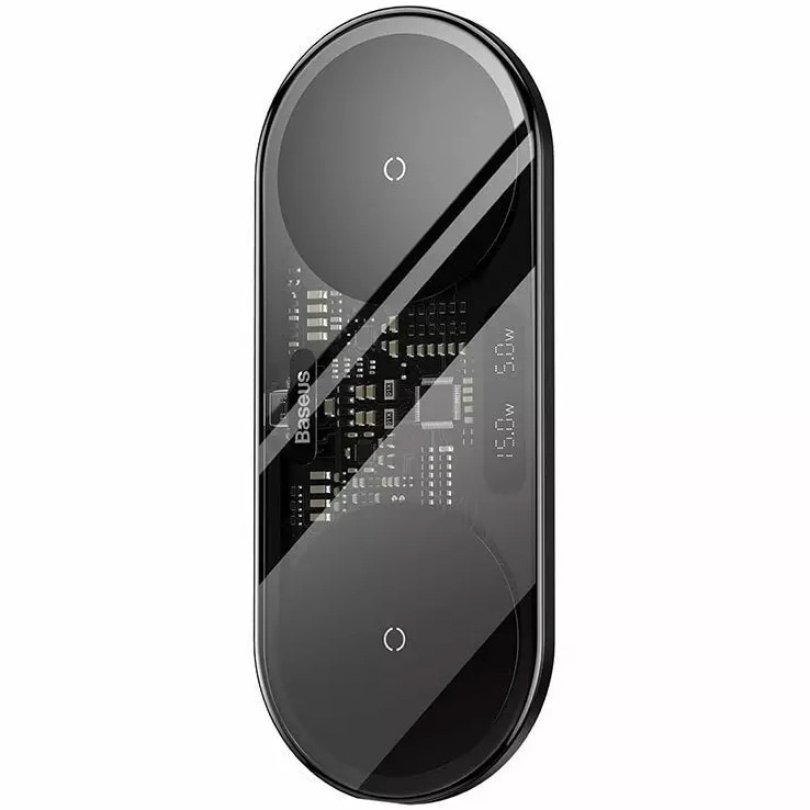 Incarcator wireless Baseus Digital LED Display Dual Qi, 20W - eMAG.ro