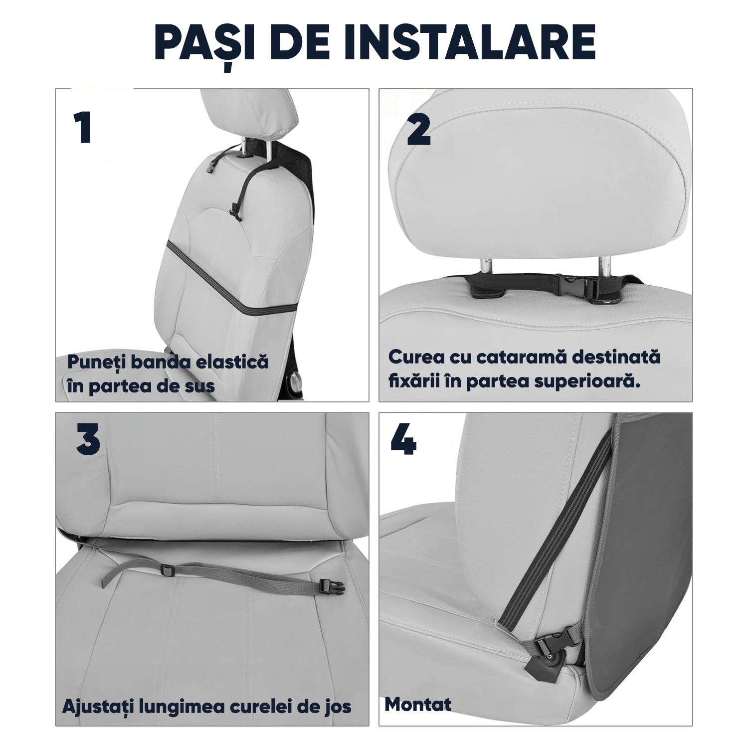 Protectoare Auto Elindor® pentru Spatarul Scaunului din Fata, Set 2 ...