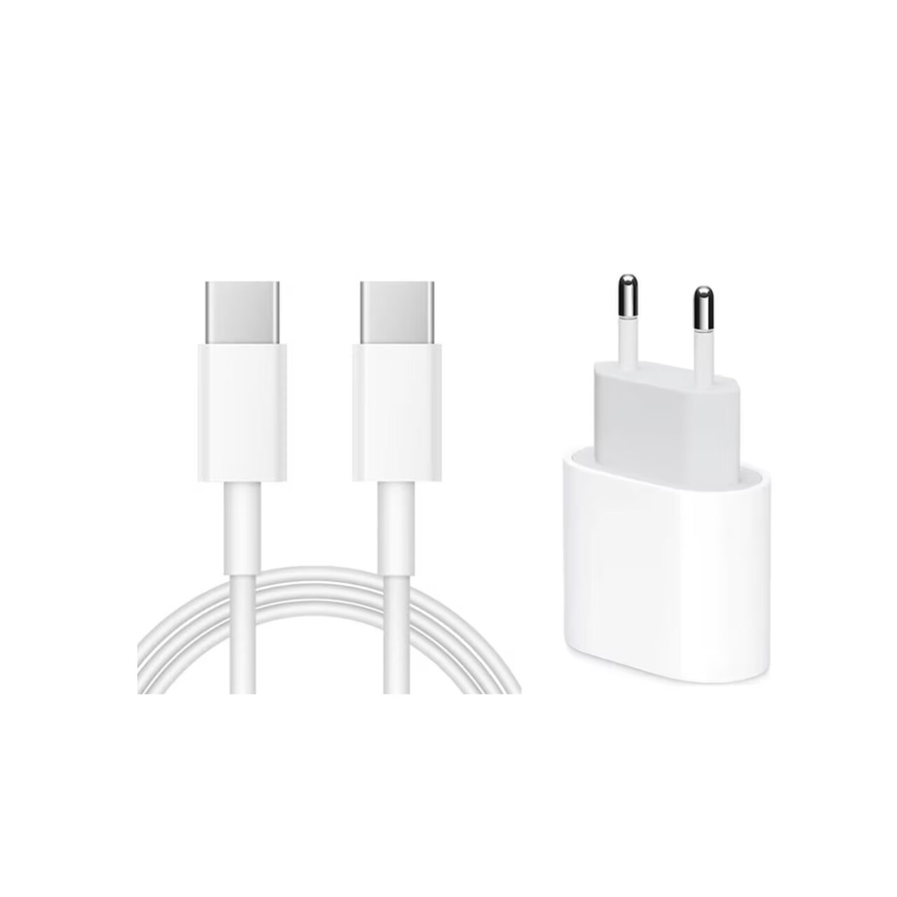 Set Incarcator USB-C 20W Fast si Cablu USB-C to C, pentru iPhone 15 ...