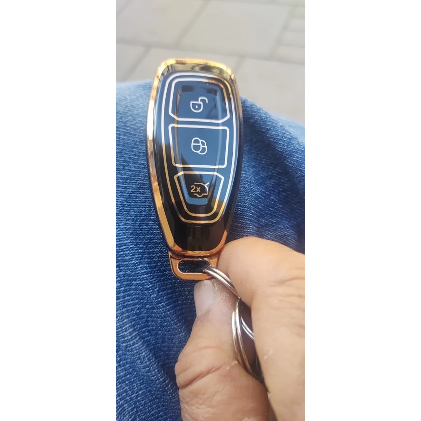 Husa negru pentru cheie smart Ford Focus Fiesta Fusion Kuga Ecosport 3 ...