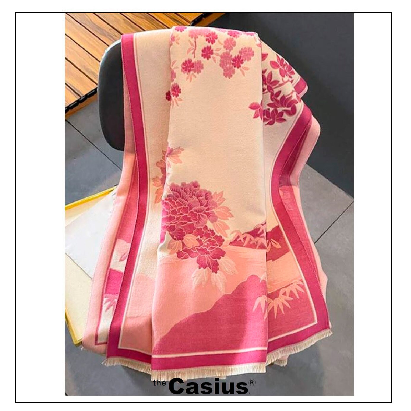 Esarfa lunga tip sal pentru dama din materiale premium, model flori ...