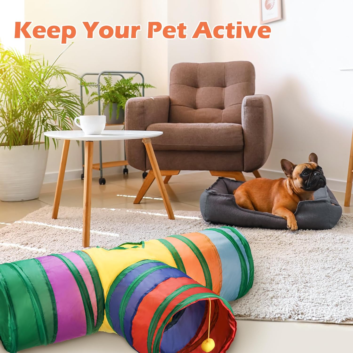 Tunel interactiv pentru animale de talie mica, Zola®, poliester, 80x55 ...