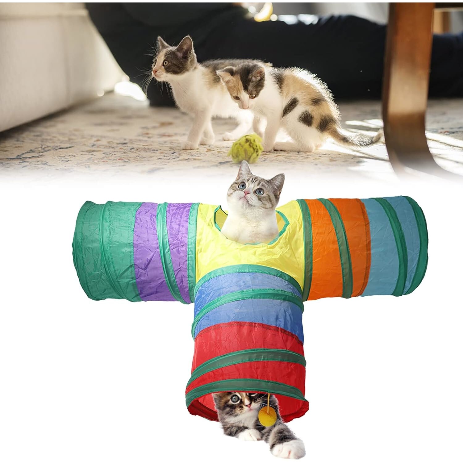 Tunel interactiv pentru animale de talie mica, Zola®, poliester, 80x55 ...